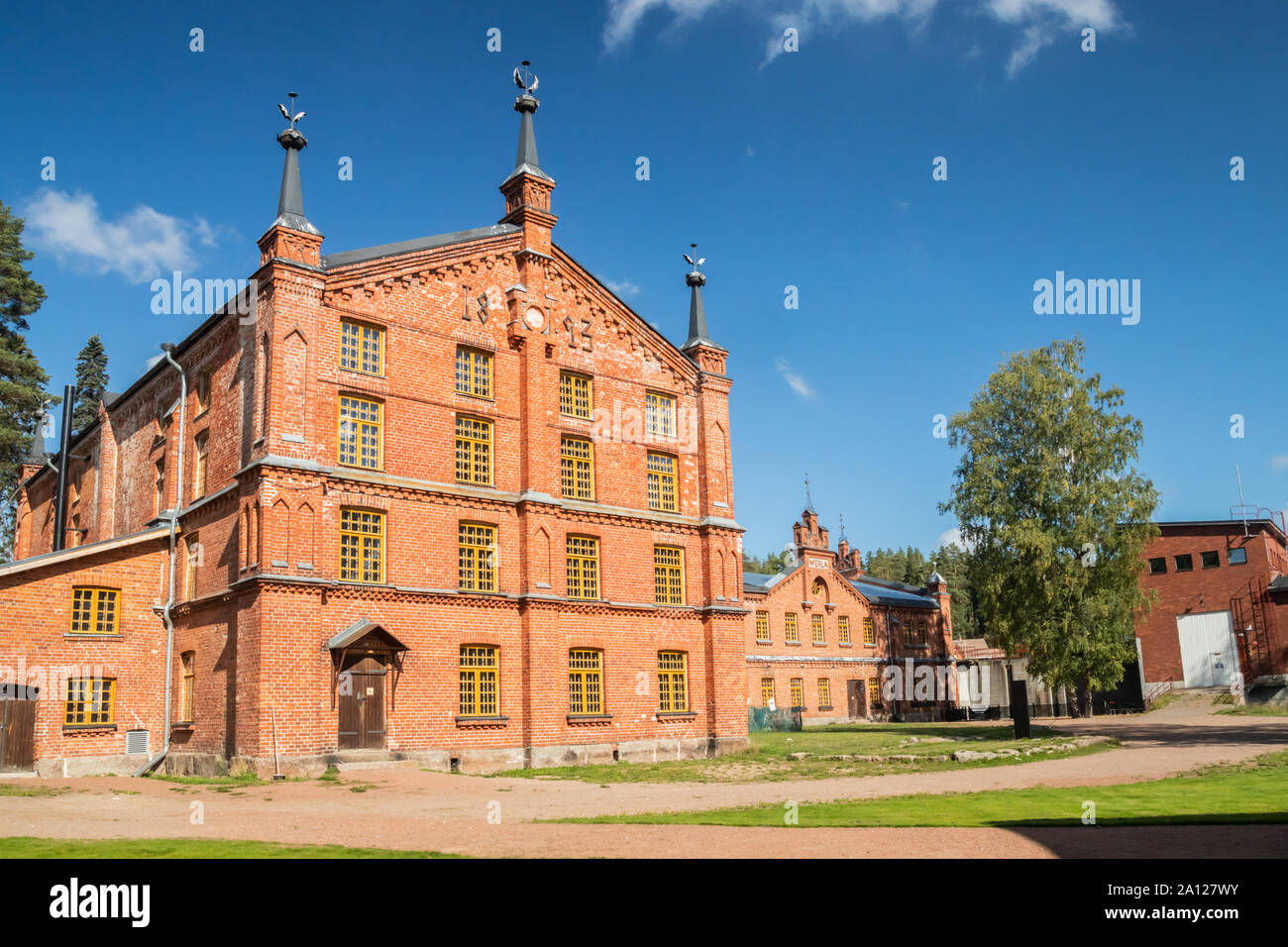 Kouvola, Finland - 2 September 2019: The Verla Mill museum Groundwood ...