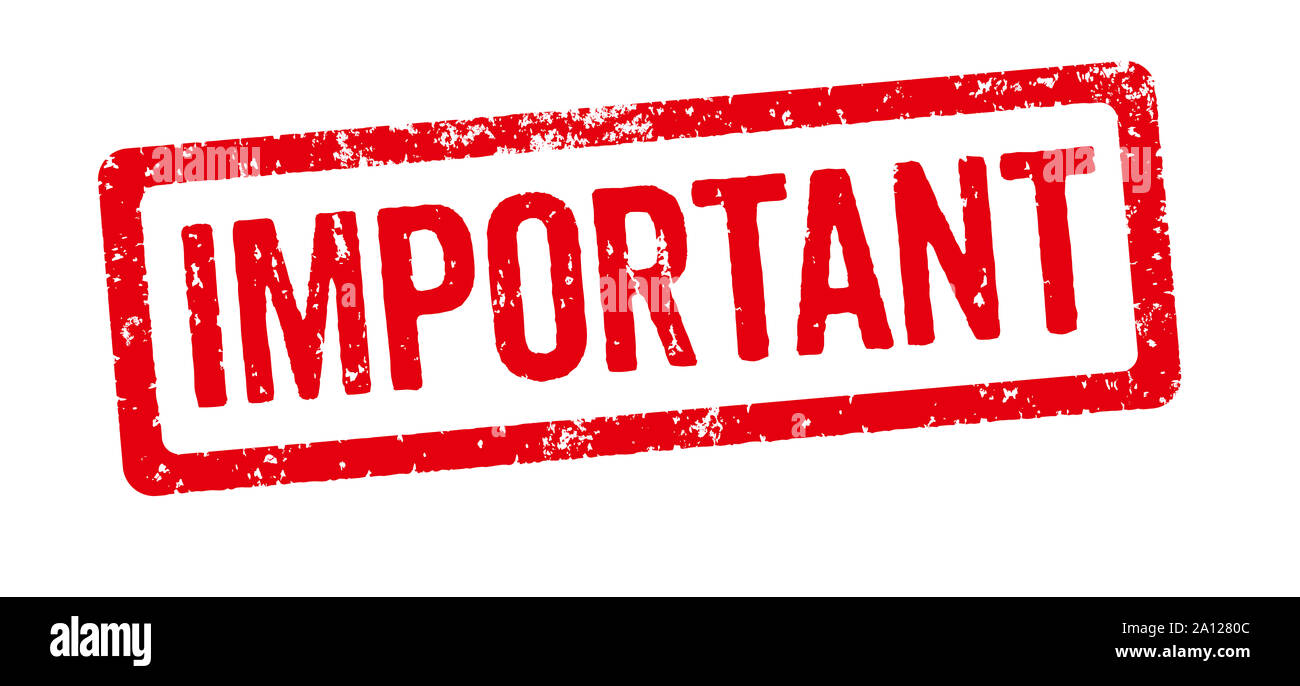 A red stamp on a white background - Important Stock Photo - Alamy