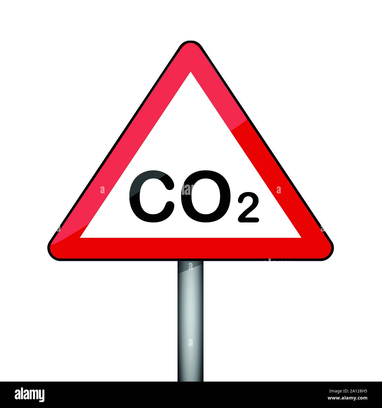 triangular warning sign CO2 environmental pollution vector illustration ...
