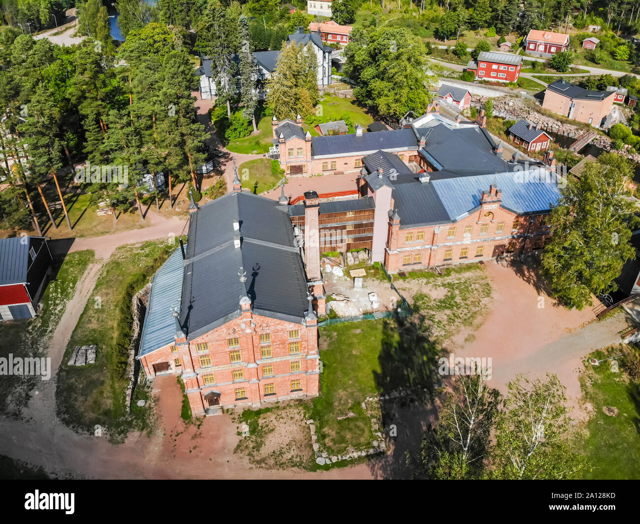 Kouvola, Finland - 2 September 2019: Aerial photo of Verla Mill museum ...