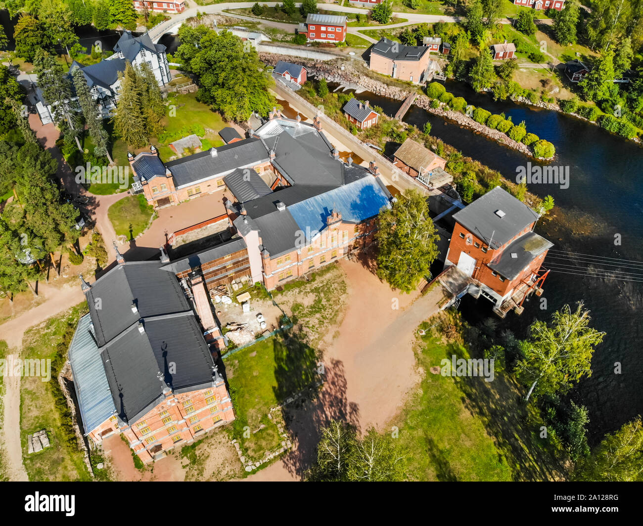 Kouvola, Finland - 2 September 2019: Aerial photo of Verla Mill museum ...