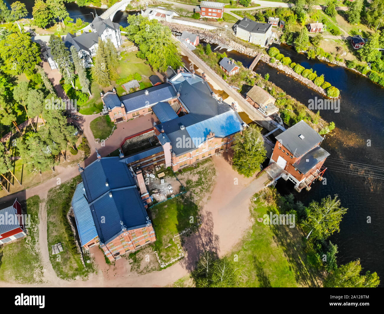 Kouvola, Finland - 2 September 2019: Aerial photo of Verla Mill museum ...