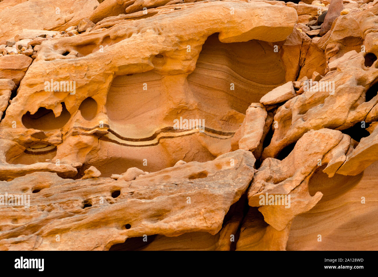 texture of orange stone rock in a colored canyon closeup Stock Photo ...