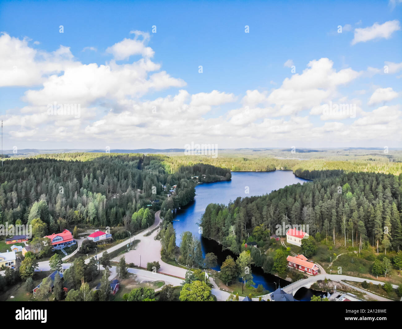 Kouvola, Finland - 2 September 2019: Aerial photo of Verla Mill museum ...