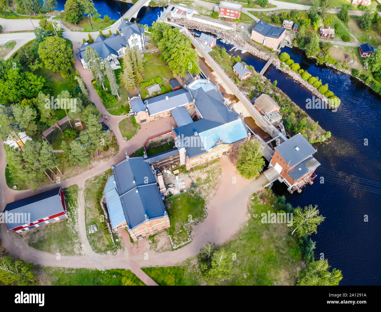 Kouvola, Finland - 2 September 2019: Aerial photo of Verla Mill museum ...