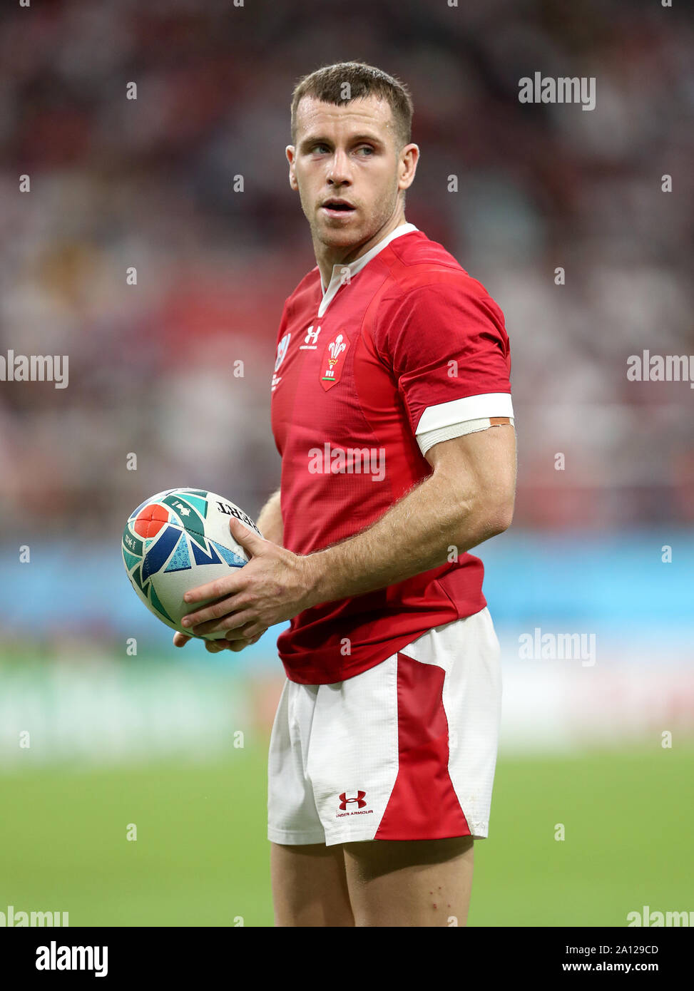 Wales' Gareth Davies during the 2019 Rugby World Cup Pool D match at ...