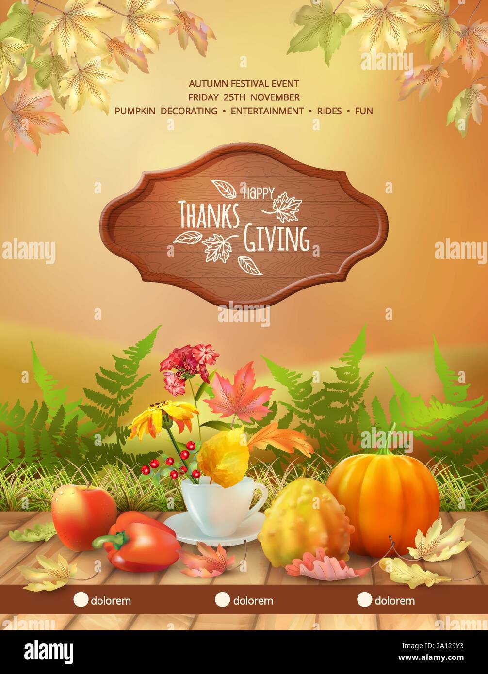 Happy Thanksgiving Flyer Stock Vector Image & Art - Alamy