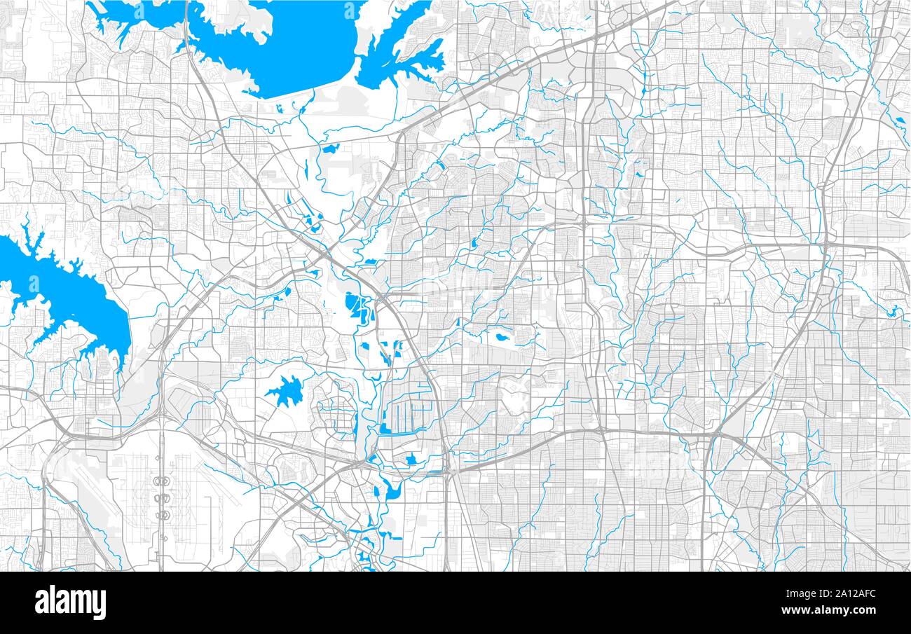Rich detailed vector area map of Carrollton, Texas, USA. Map template ...