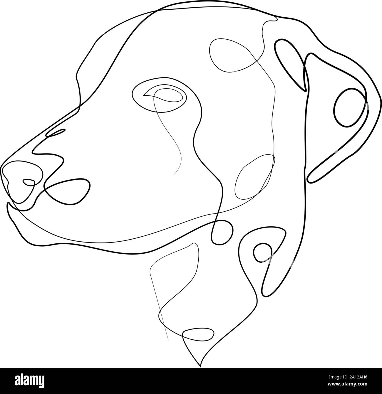 Line dog illustration Black and White Stock Photos & Images - Alamy