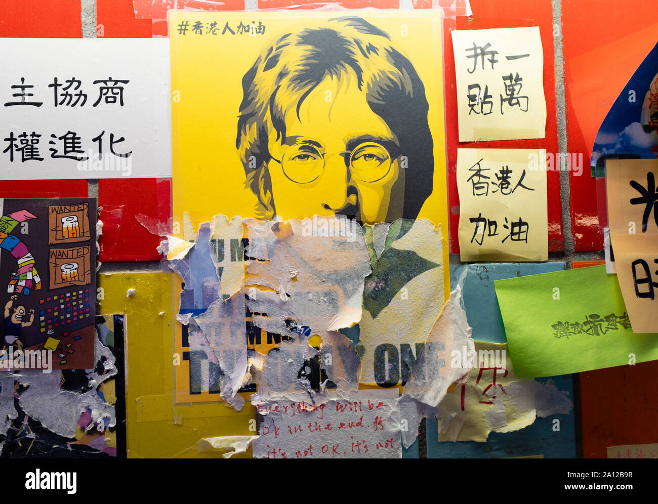 Pro democracy and anti extradition law protests slogans and posters in ...