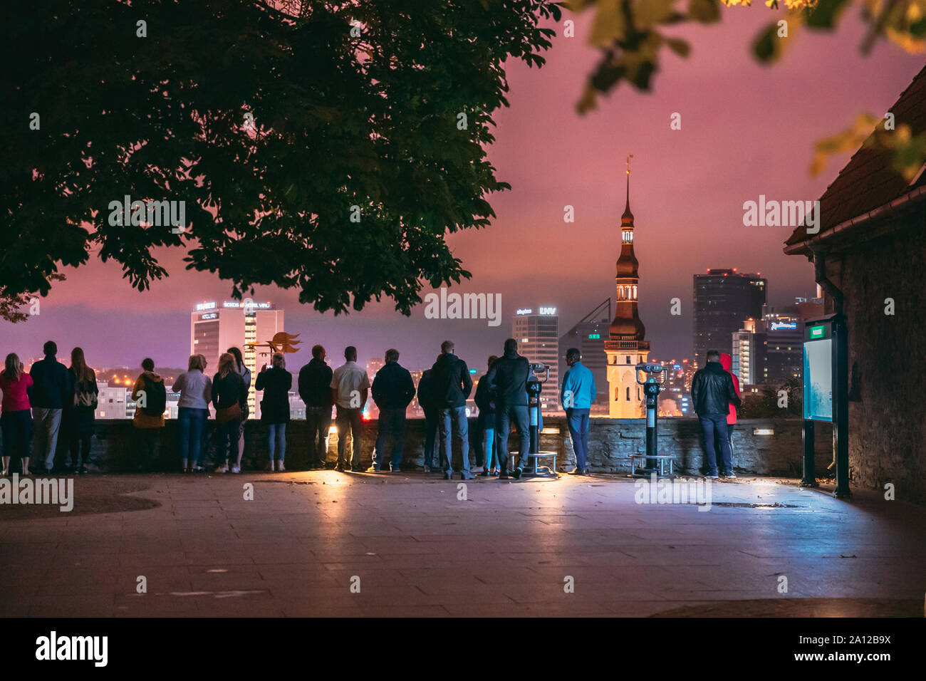 Tallinn, Estonia - July 2, 2019: People Visiting Kohtuotsa Viewing ...