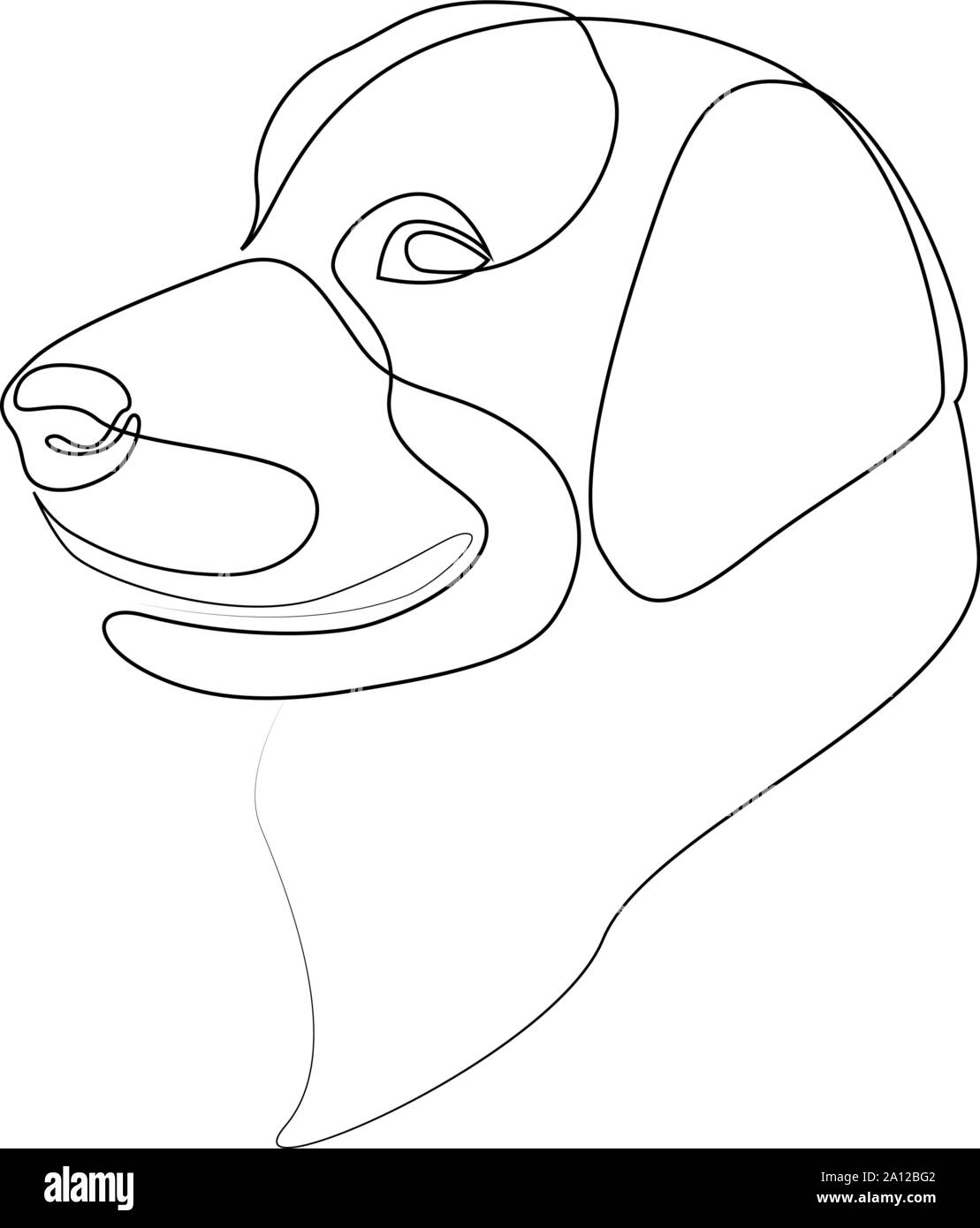 Continuous line Golden Retriever. Single line minimal style vector ...