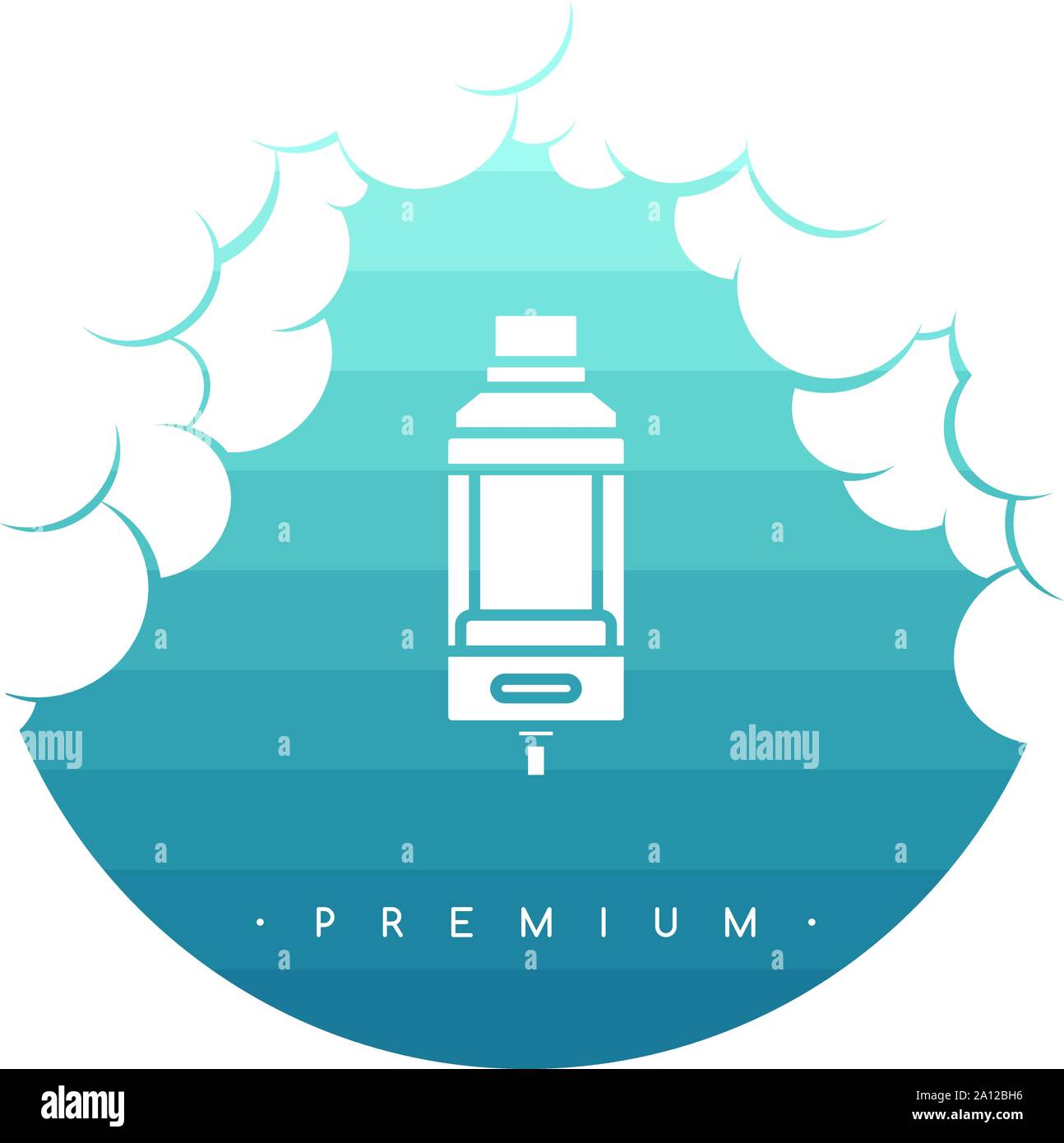 cloud theme vaporizer electric cigarette smoke device vector Stock ...