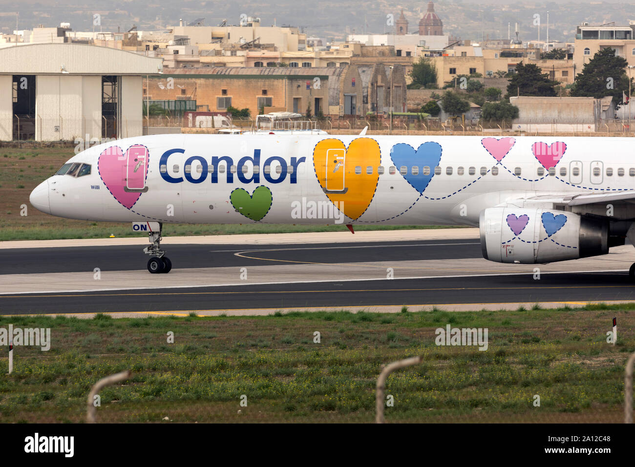 Condor Boeing 757-330 (D-ABON) in special livery entering runway for ...
