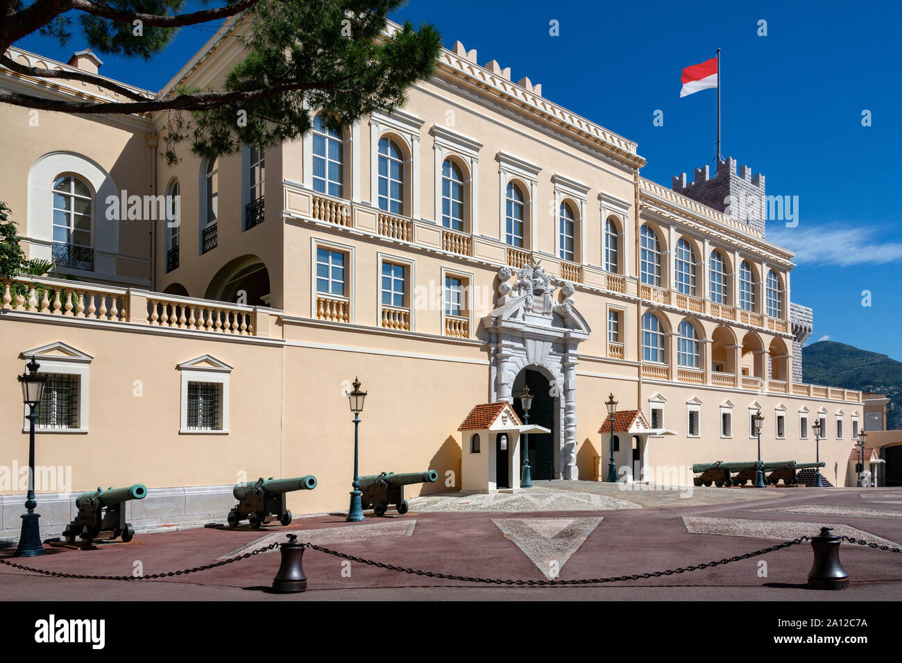 The entrance to the Royal Palace in the Principality of Monaco on the ...