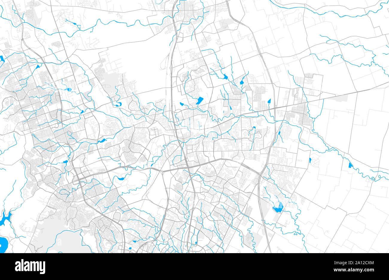 Rich detailed vector area map of Round Rock, Texas, USA. Map template ...