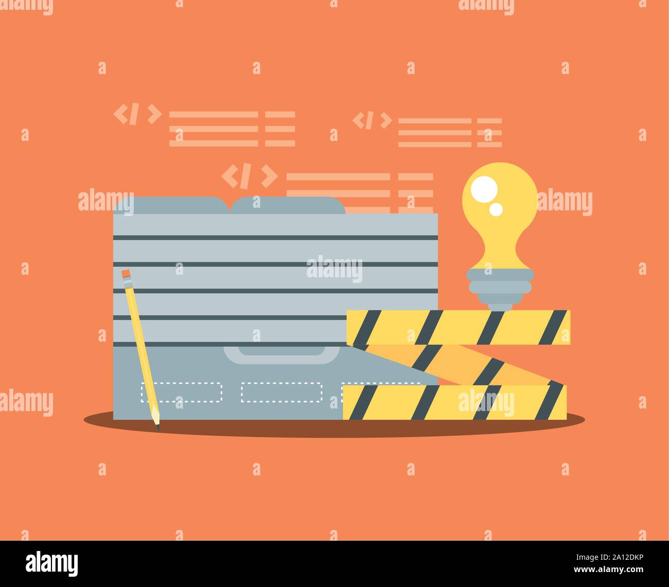 website under construction with desktop computer vector illustration ...