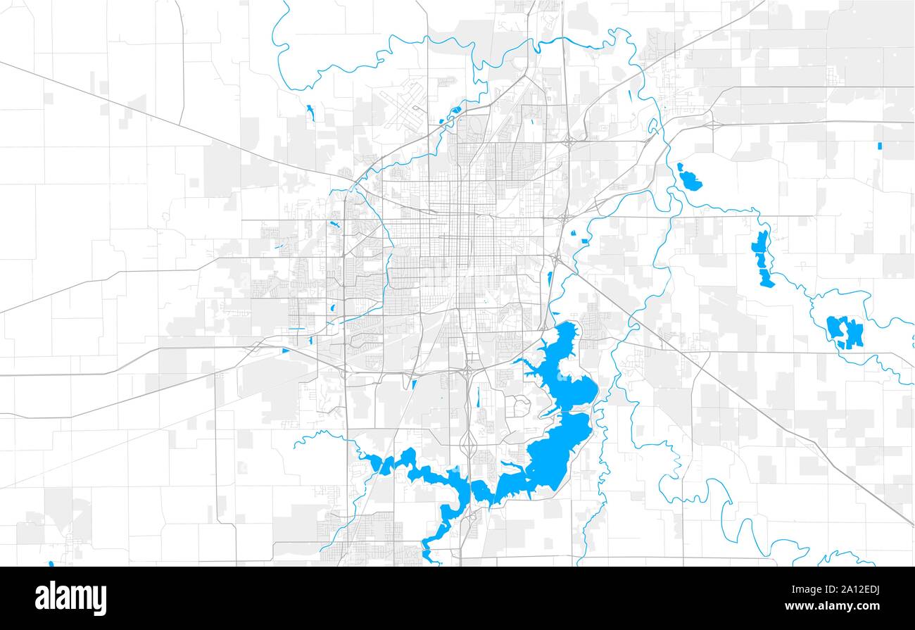 Rich detailed vector area map of Springfield, Illinois, USA. Map ...