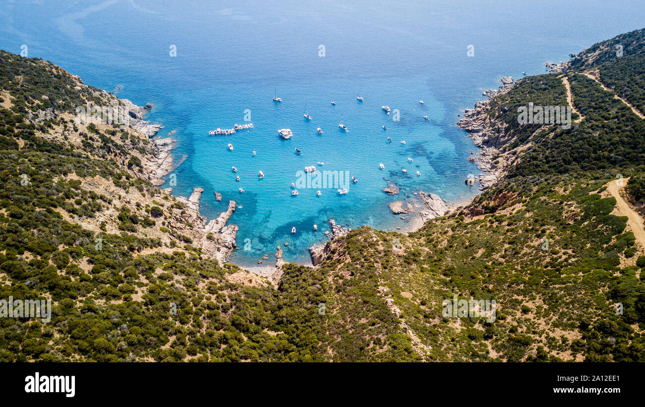 Drone view of Sardinia Beach Stock Photo - Alamy
