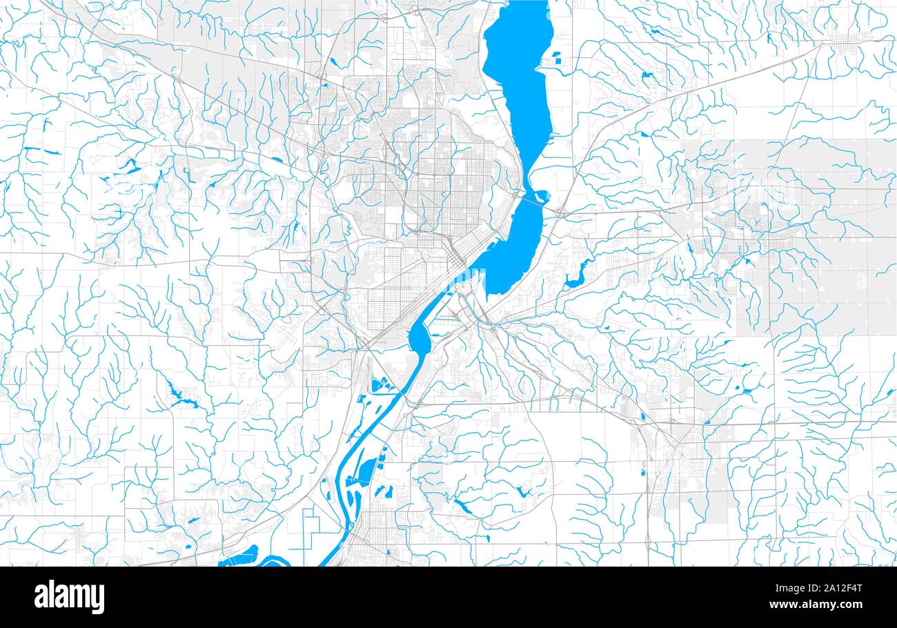 Rich detailed vector area map of Peoria, Illinois, USA. Map template ...