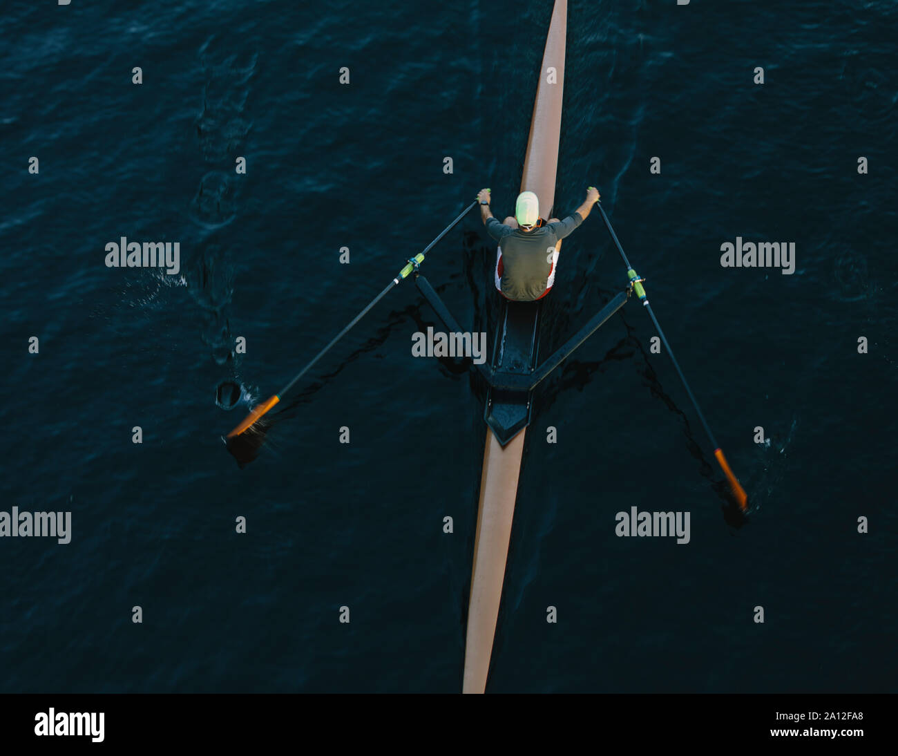 Rowing scull from above hi-res stock photography and images - Alamy