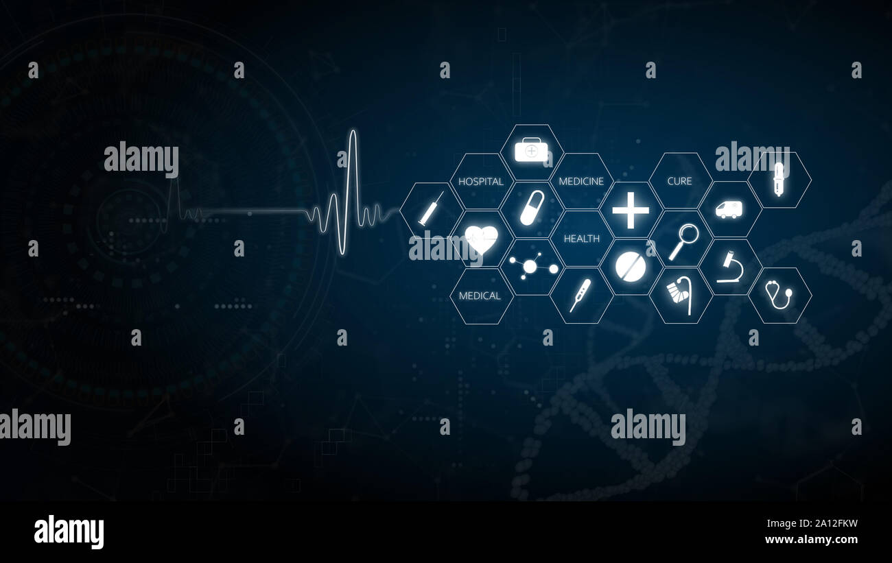 health care icon pattern and medical innovation background concept ...