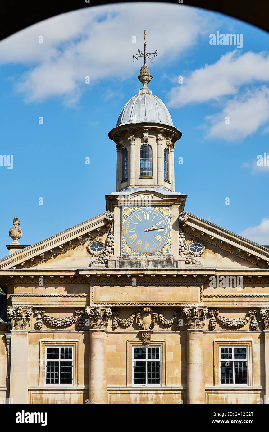 Chapel facade of Emmanuel college, university of Cambridge, England ...