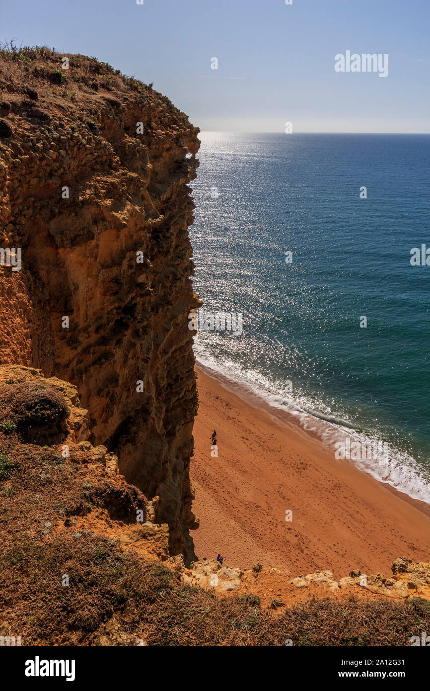 west bay coast resort, jurassic coast, crumbling sandstone cliffs ...