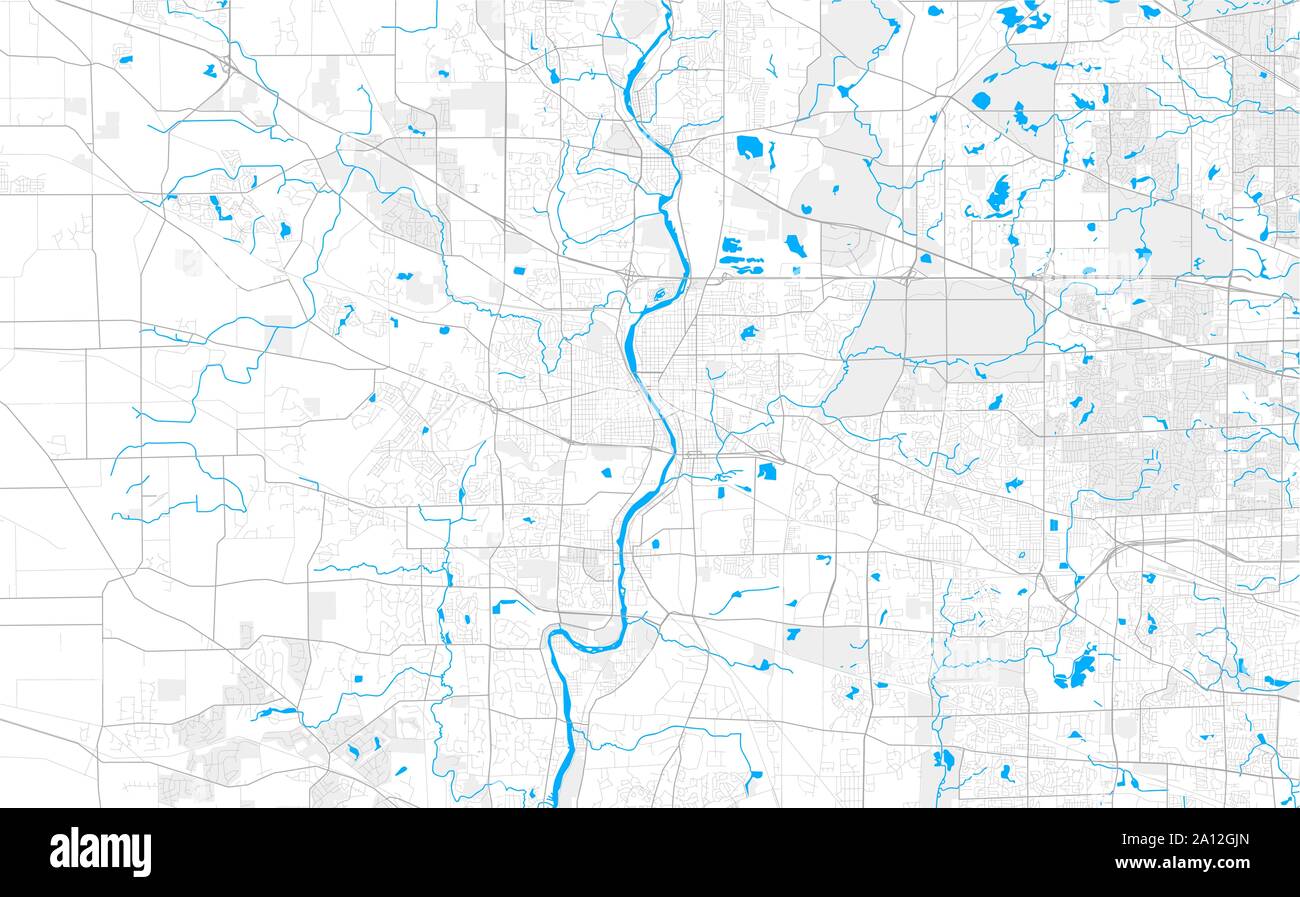 Rich detailed vector area map of Elgin, Illinois, USA. Map template for ...