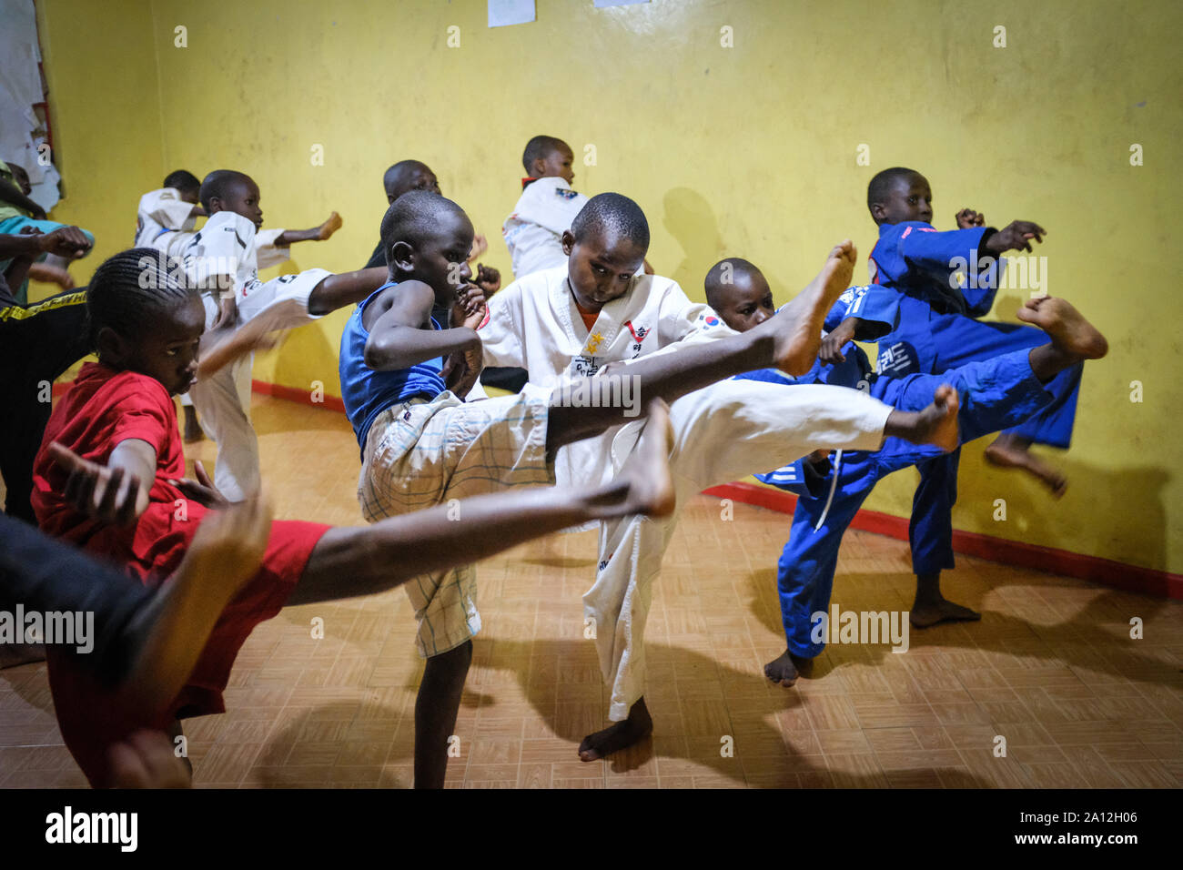 Kids practise during the session.For the people living in Kibera Slums ...