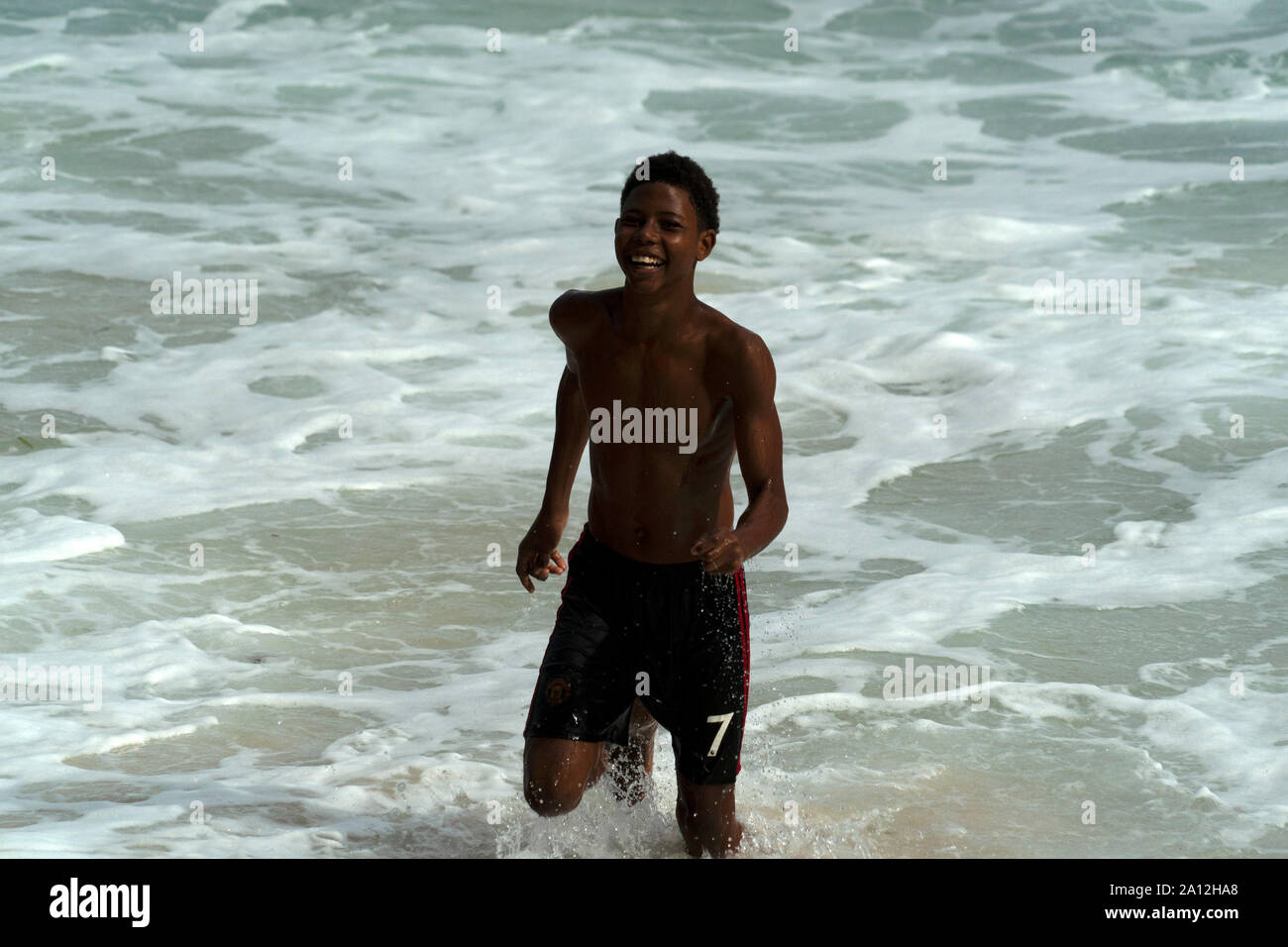 MAHE, SEYCHELLES - AUGUST 13 2019 - Young creole people having fun on ...