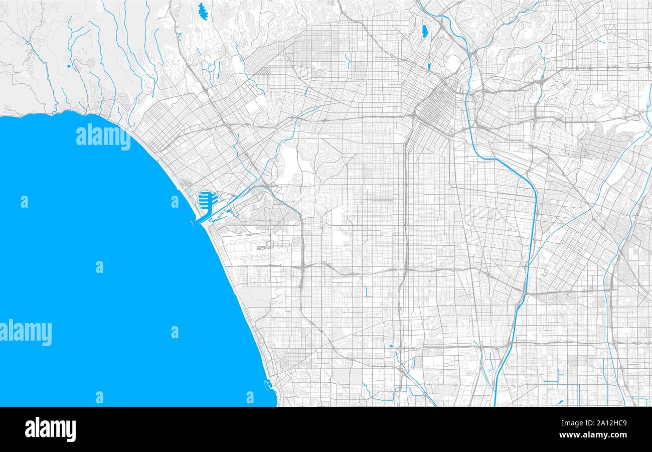 Rich detailed vector area map of Inglewood, California, USA. Map ...