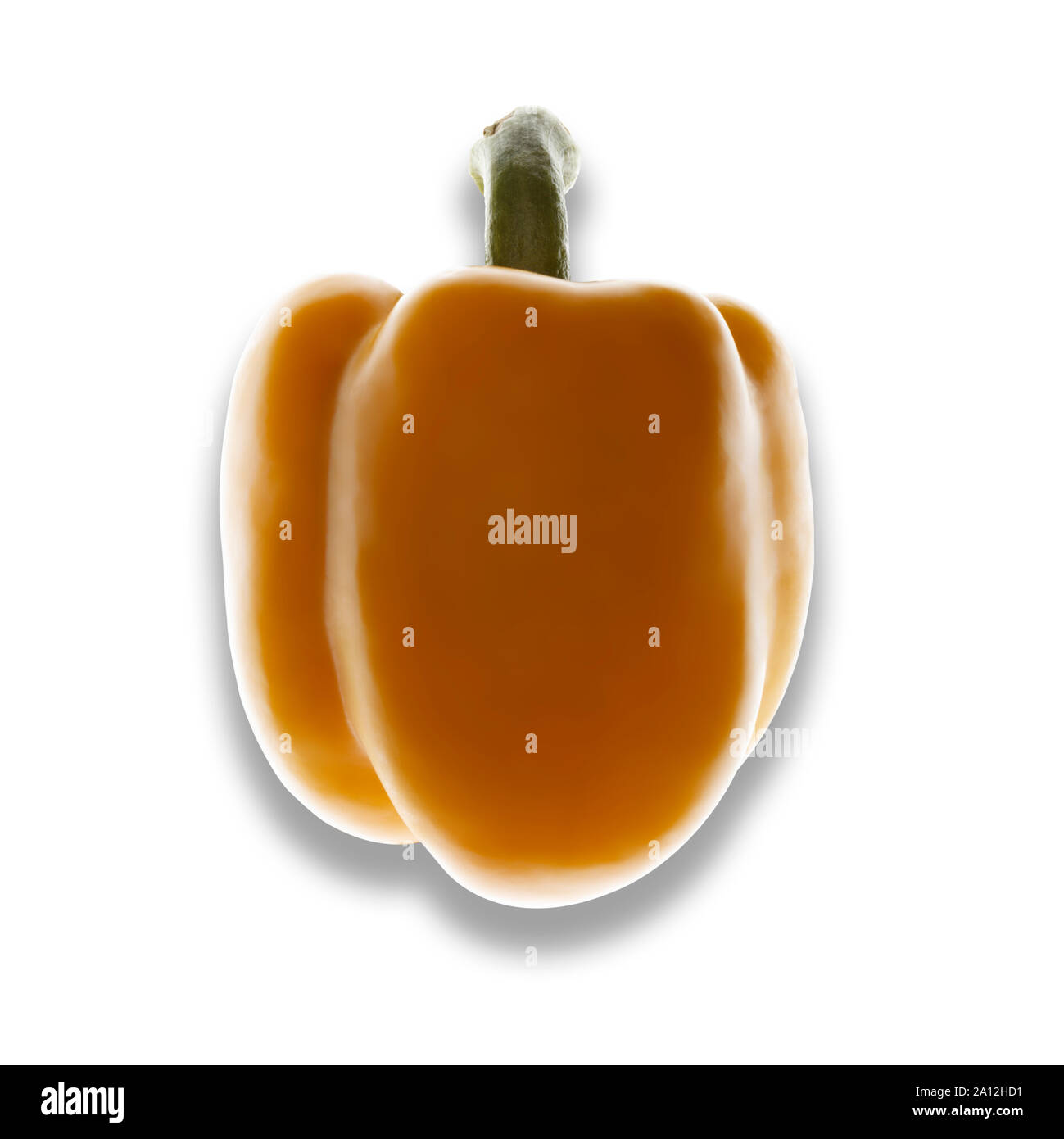 Single yellow pepper on a white background, with drop shadow Stock ...