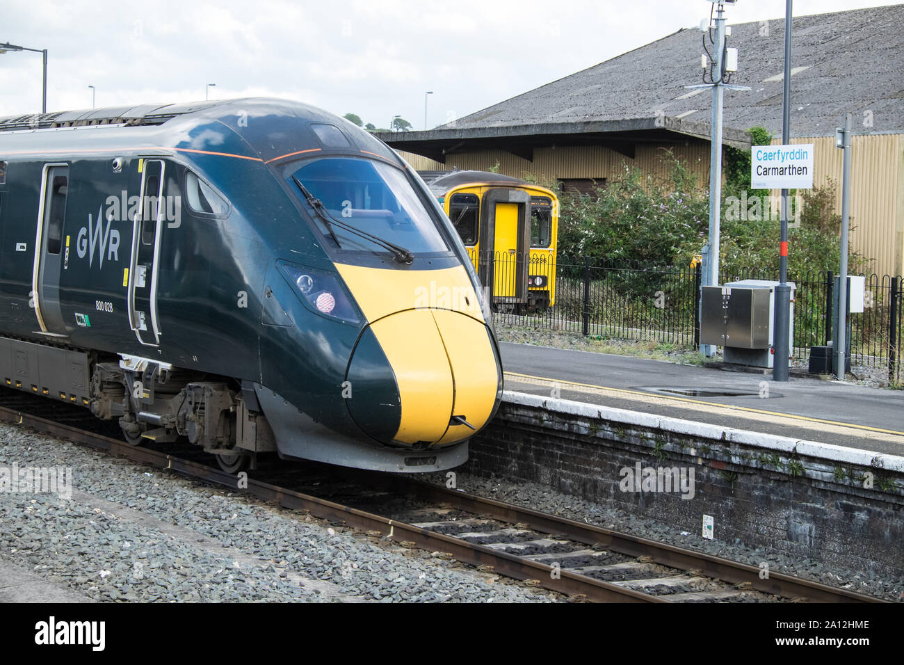 GWR,Great Western Railway,train,at,platform,Carmarthen,Train,station ...