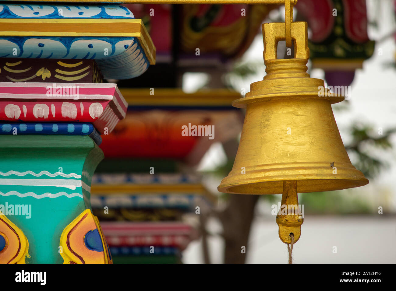 Indian hindu temple bell hi-res stock photography and images - Alamy