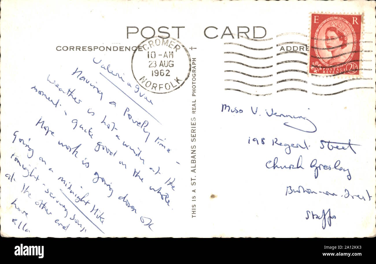 Backside postcard hi-res stock photography and images - Alamy