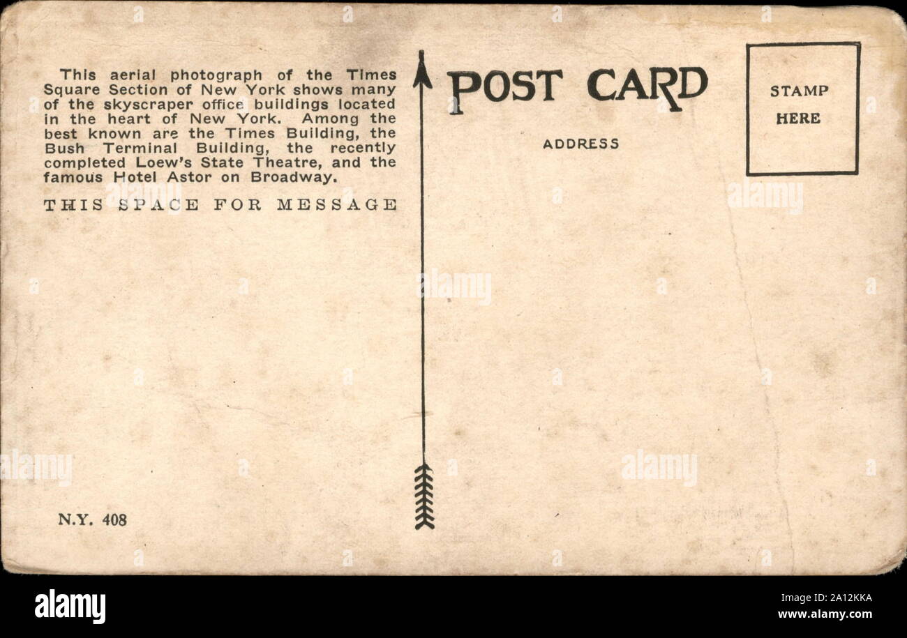 Backside of the vintage postcard Stock Photo - Alamy