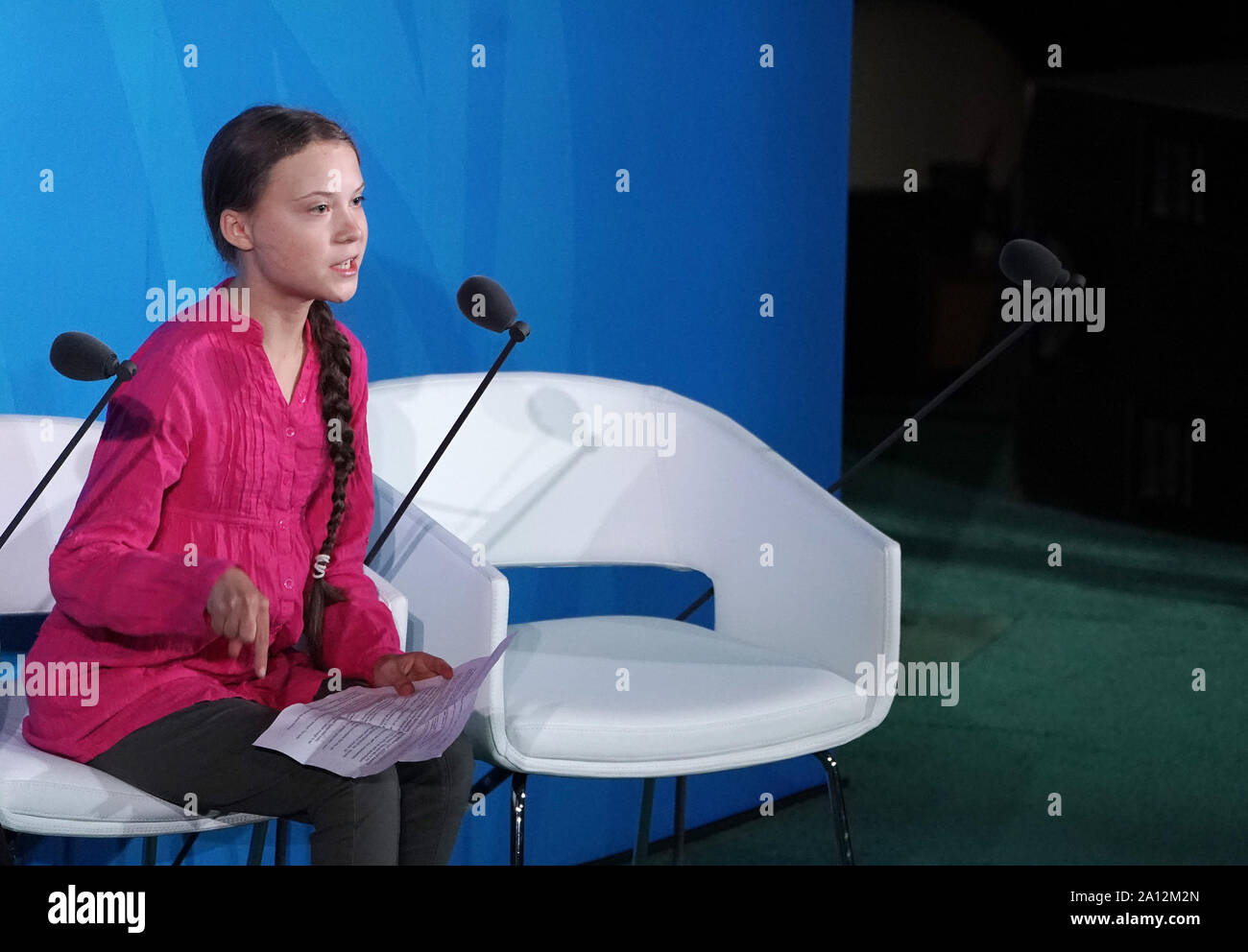 New York, United States. 23rd Sep, 2019. Swedish environmental activist ...
