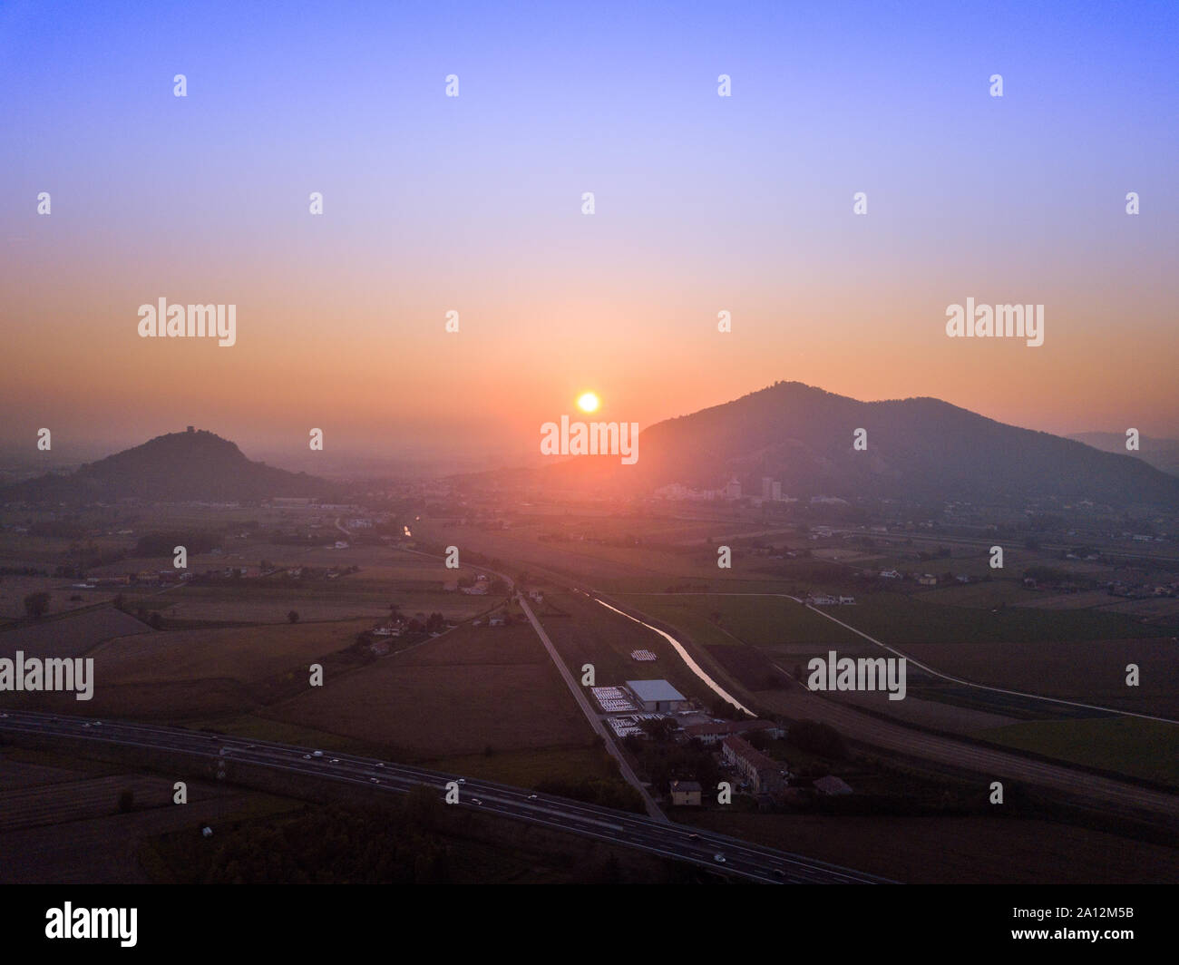 Drone view of Colli Euganei in Italy Stock Photo - Alamy