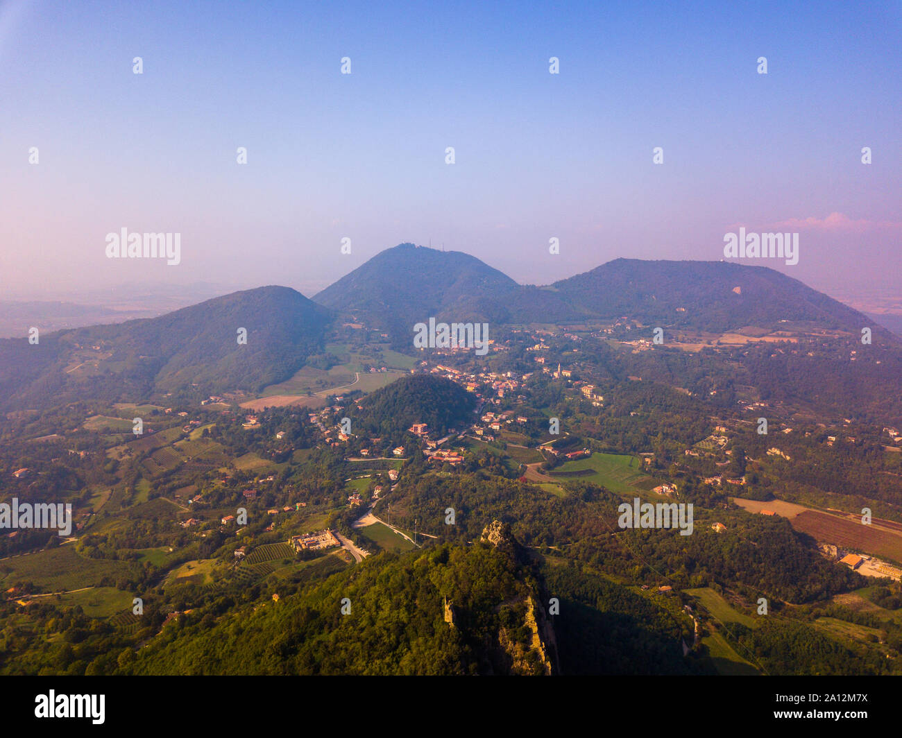 Drone view of Colli Euganei in Italy Stock Photo - Alamy