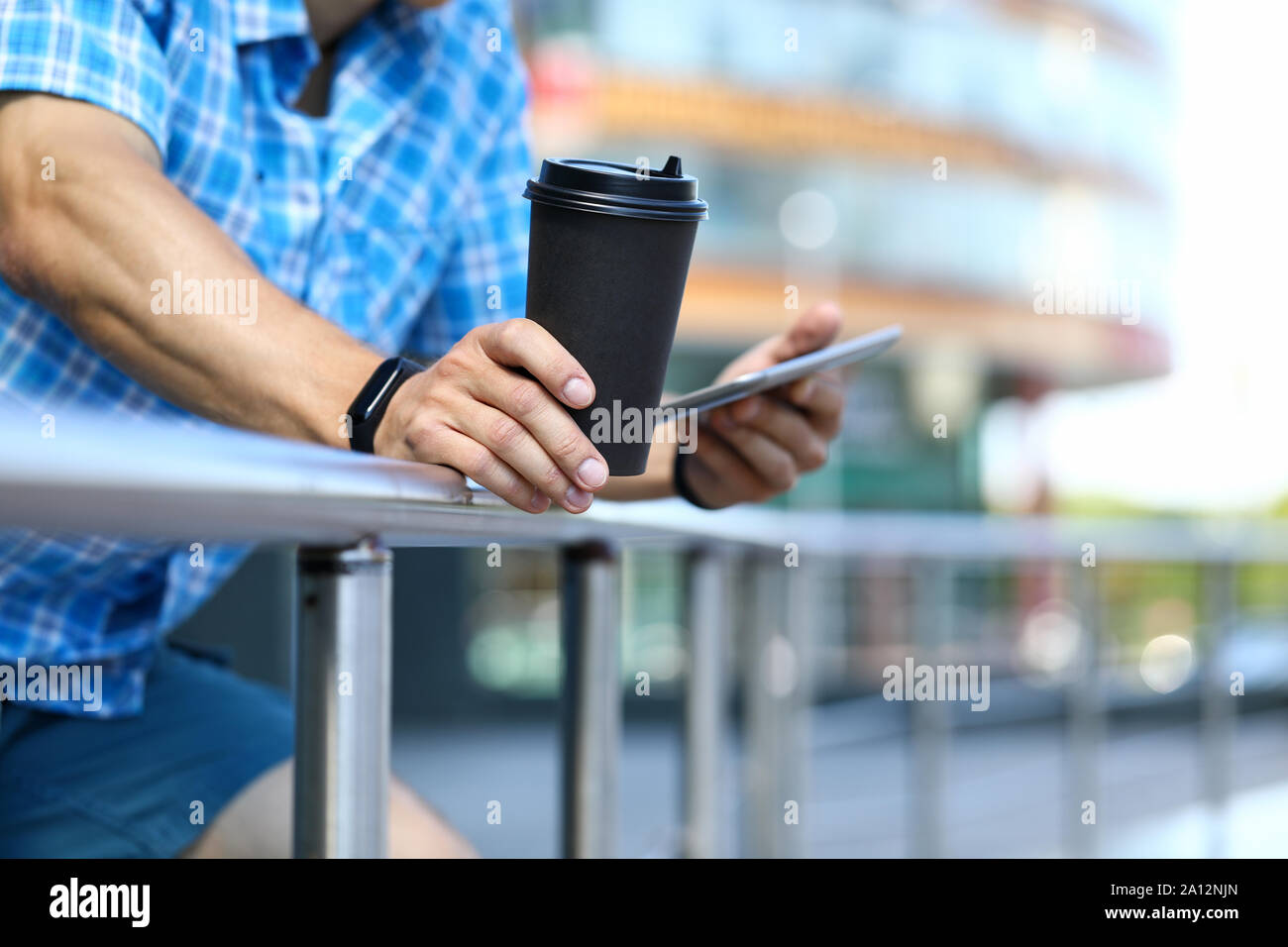 Man having coffee-break Stock Photo - Alamy