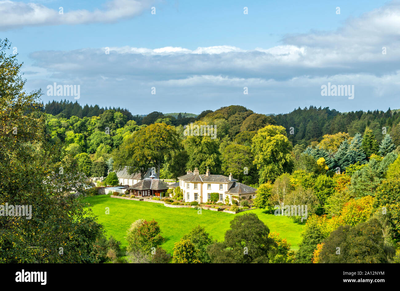 DAVA WAY WALK OR TRAIL DUNPHAIL TO DAVA MORAY SCOTLAND VIEW OF HOUSES ...