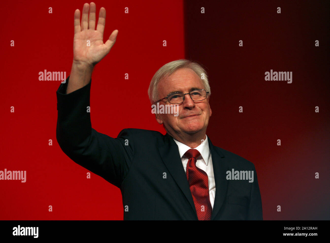 John McDonnell MP gives his speech at the Labour Party Conference Stock ...