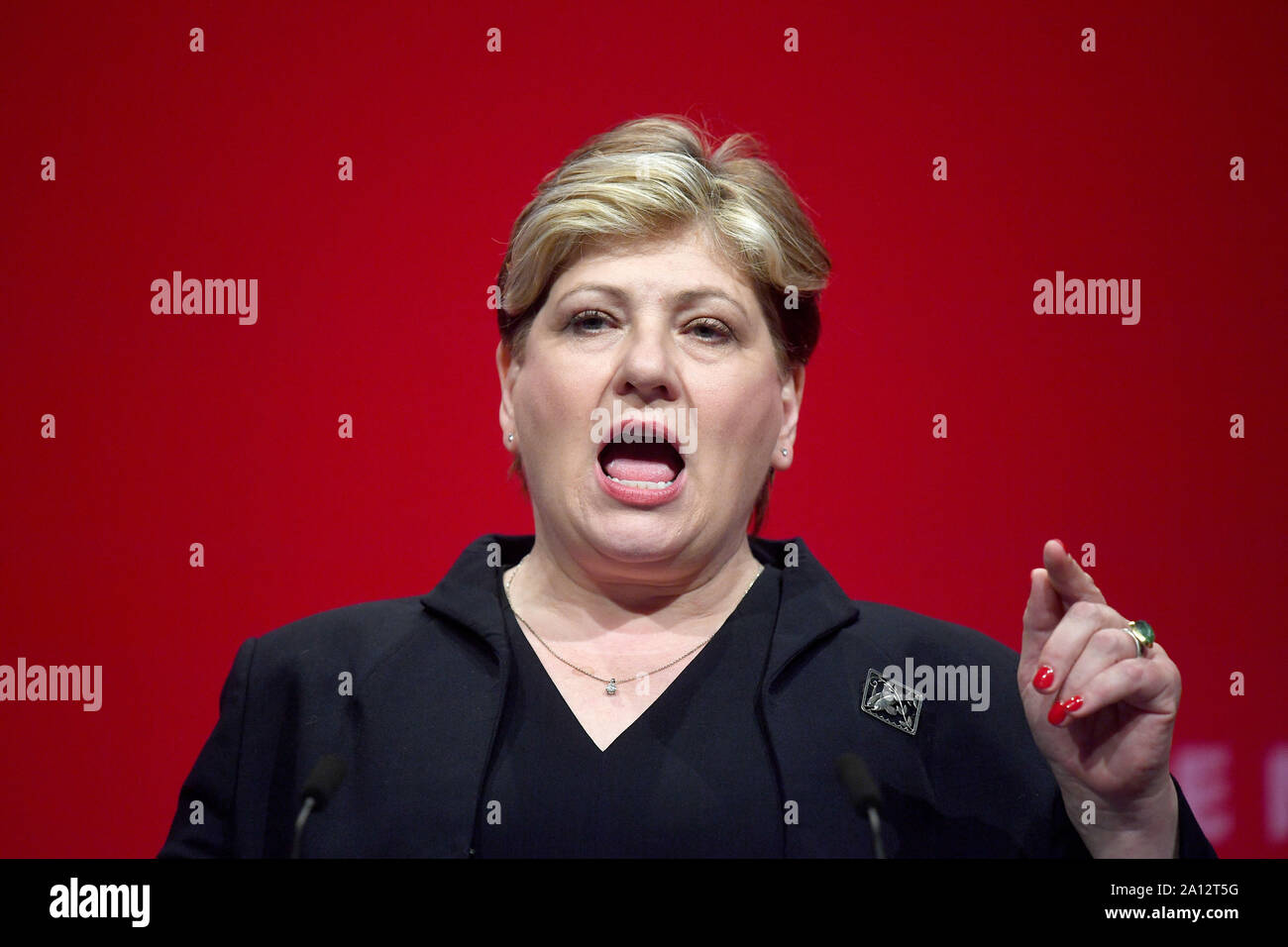 Shadow foreign secretary Emily Thornberry delivers her speech during ...