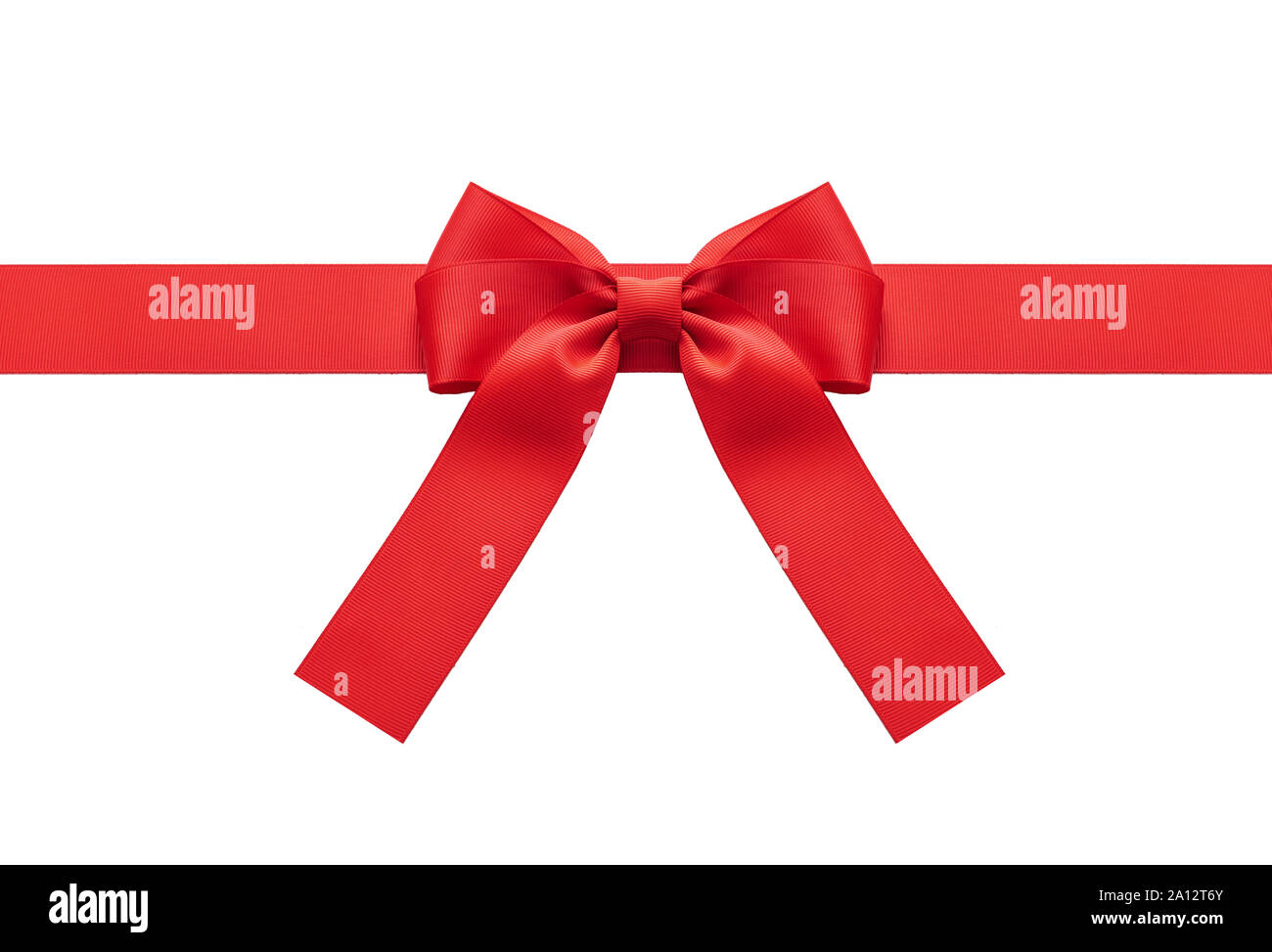 A red ribbon with a bow on a white Stock Photo - Alamy