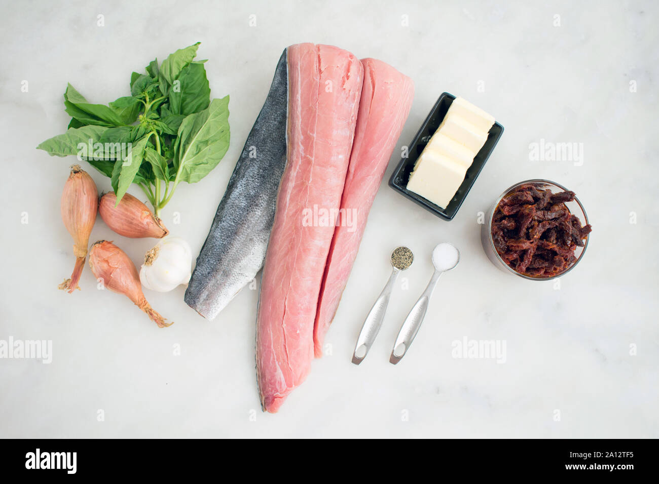 Sun-Dried Tomato Basil Mahi Mahi Ingredients: Raw fish fillet, sun ...