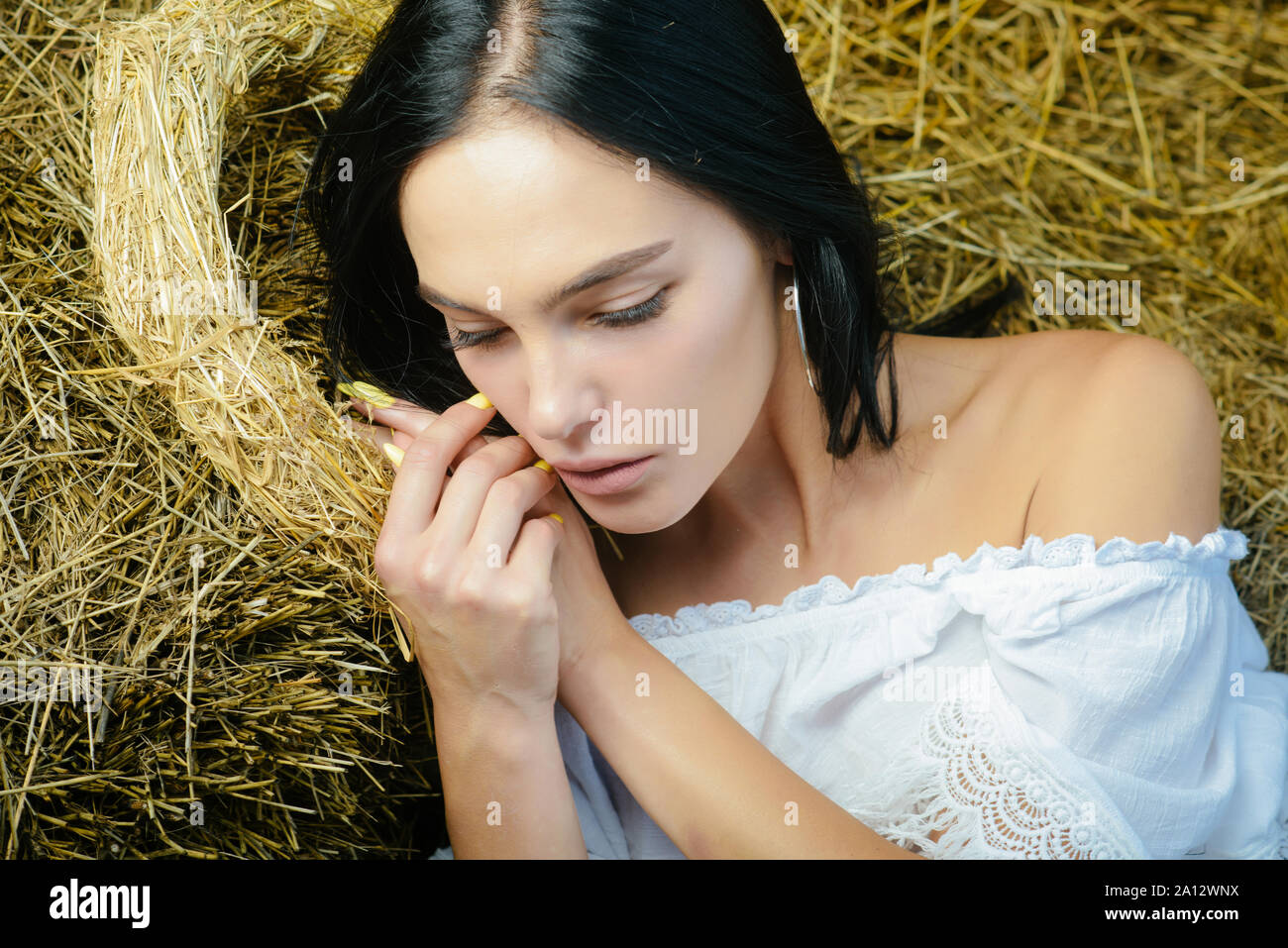 Vacation relax on farm in countryside. Vacation in country, eco tourism ...