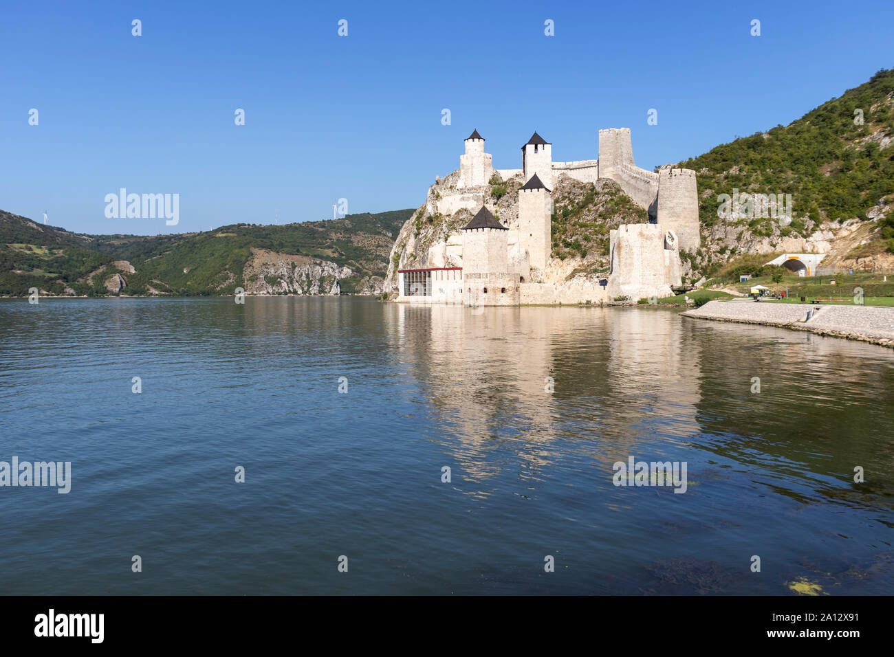 GOLUBAC, SERBIA - AUGUST 11, 2019: Tourists visiting Golubac Fortress ...