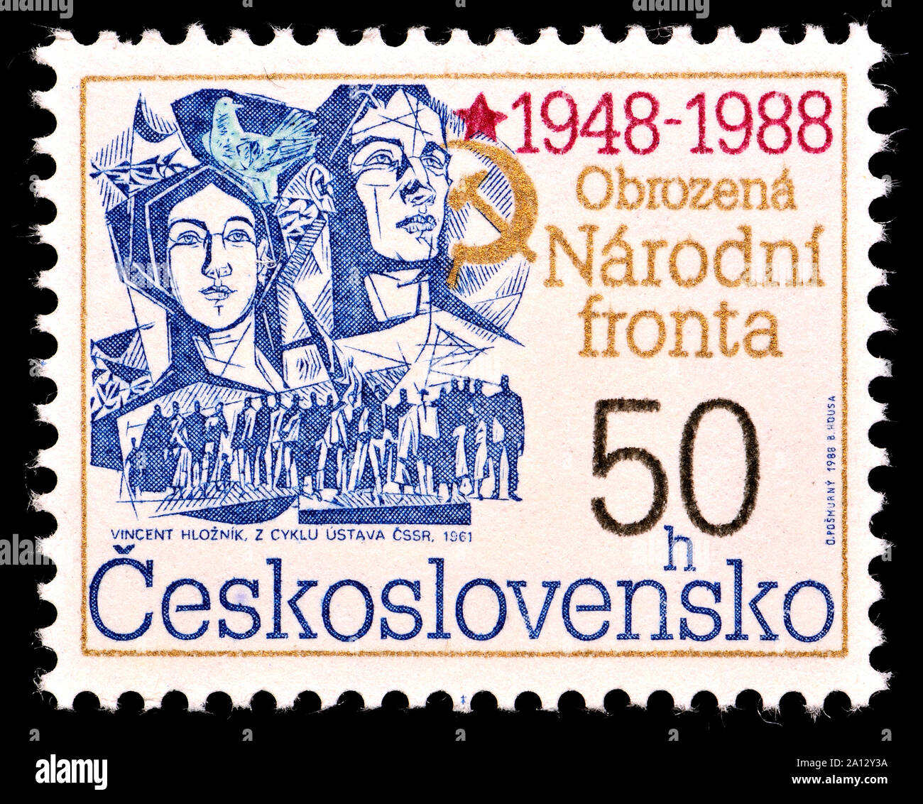 Czechoslovakian postage stamp (1988) : "Victorious February" and ...