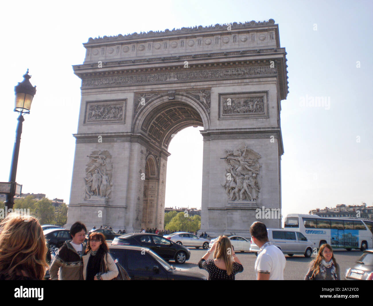 Main facade of the Arc de Triomphe built in the 19th century by ...